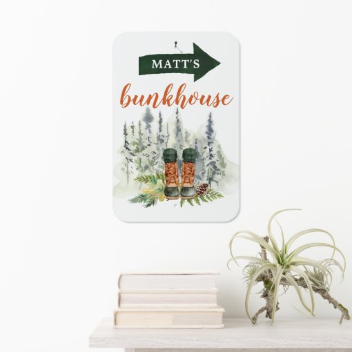 Your Name Bunkhouse/Room/Cabin, Bedroom, Cave Metal Sign | Zazzle