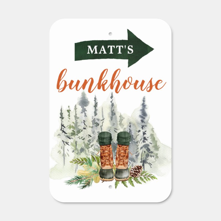 Your Name Bunkhouse/Room/Cabin, Bedroom, Cave Metal Sign | Zazzle