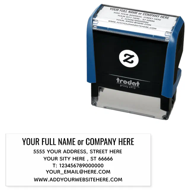 Your Name Business Address Info Professional Stamp | Zazzle