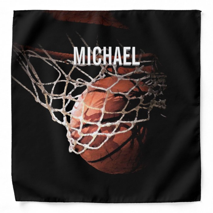 Your Name Customizable Basketball Artwork Bandana | Zazzle.com