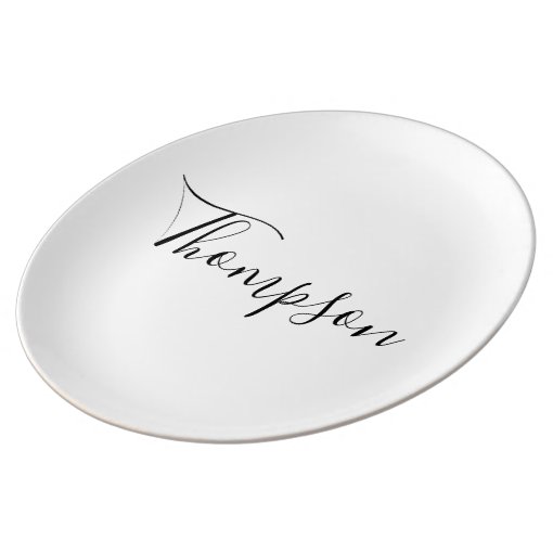 Your Name | Elegant Script Dinner Plate | Zazzle