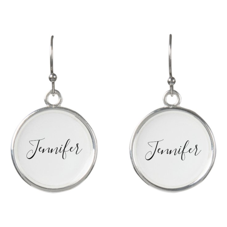 Your Name | Elegant Script Earrings | Zazzle