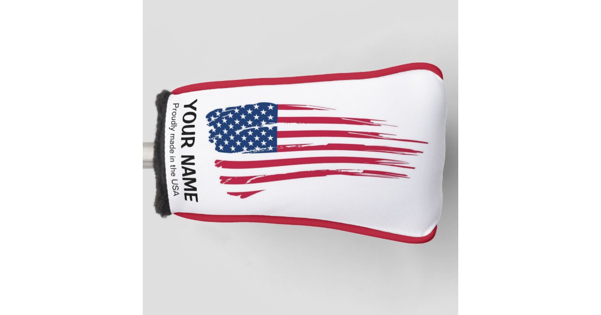 YOUR NAME Golf Head Cover FLAG Personalize | Zazzle