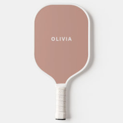 Your Name on Simple Neutral Terracotta Pickleball Paddle | Zazzle