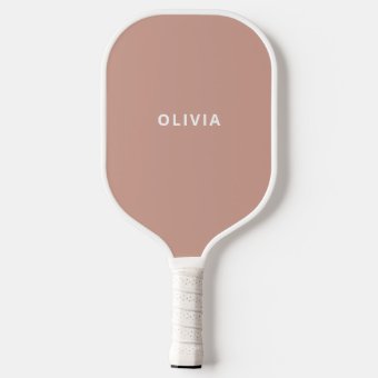 Your Name on Simple Neutral Terracotta Pickleball Paddle | Zazzle