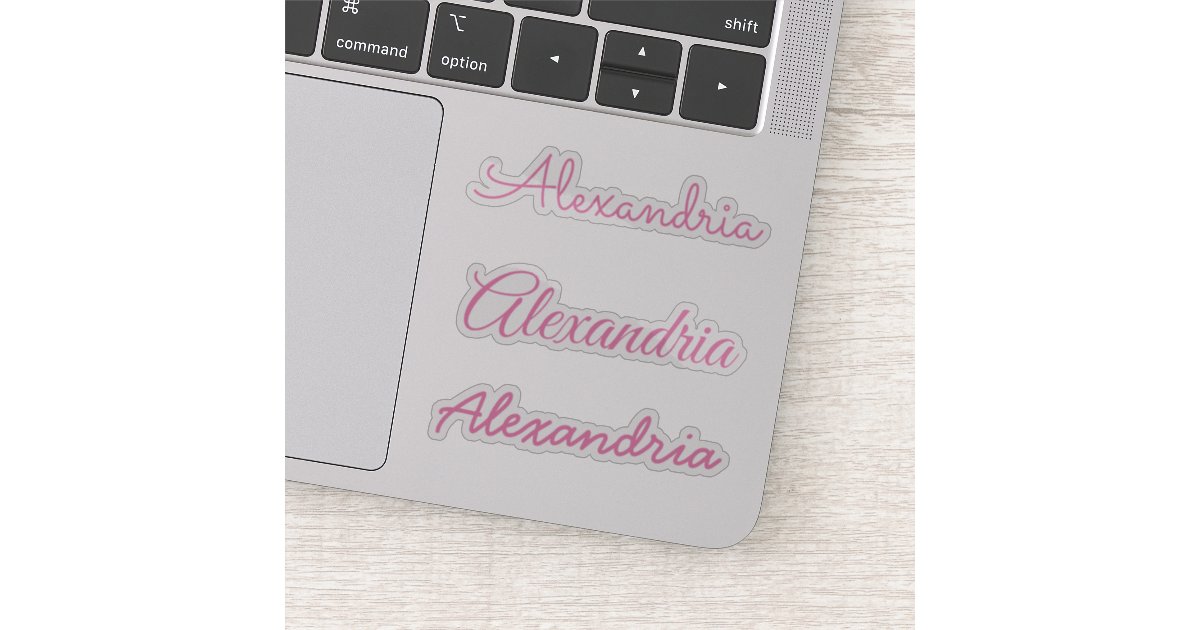 Your Name Pink Handwritten Script Versions Sticker | Zazzle
