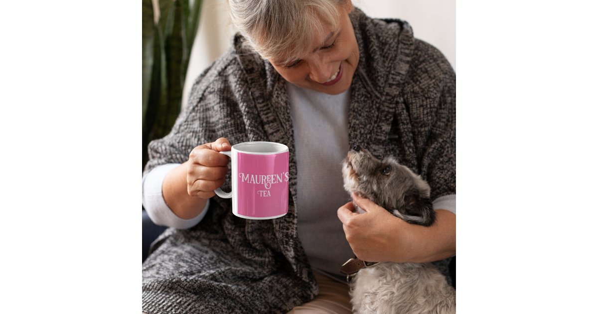 Your Name Pink Tea or Coffee Mug | Zazzle