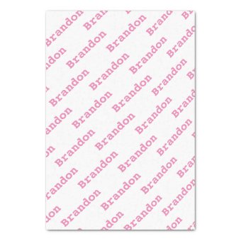 Your Name Pink/White Birthday Text Pattern Tissue Paper | Zazzle