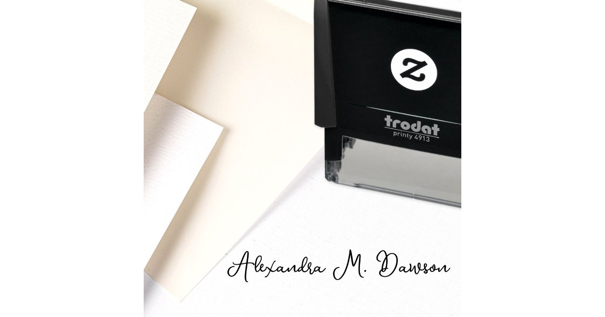 Your Name Signature Script Custom Self-inking Stamp | Zazzle