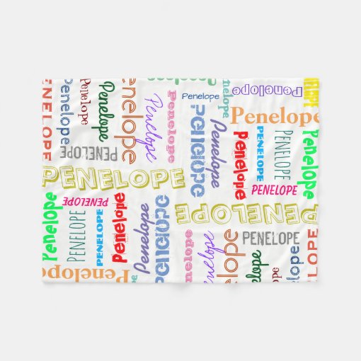 Your Name Word Cloud Fun Fonts Typography Fleece Blanket | Zazzle