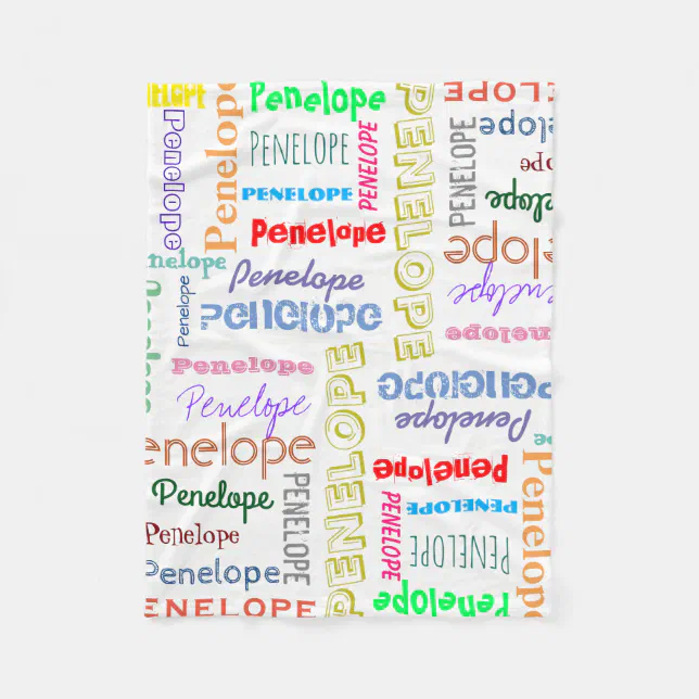Your Name Word Cloud Fun Fonts Typography Fleece Blanket | Zazzle