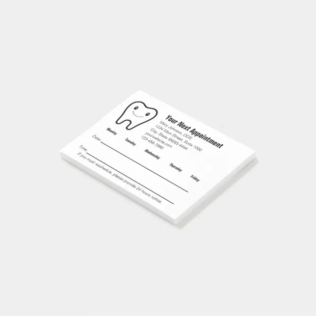Your Next Appointment Dentist's Office Reminder Post-it Notes | Zazzle