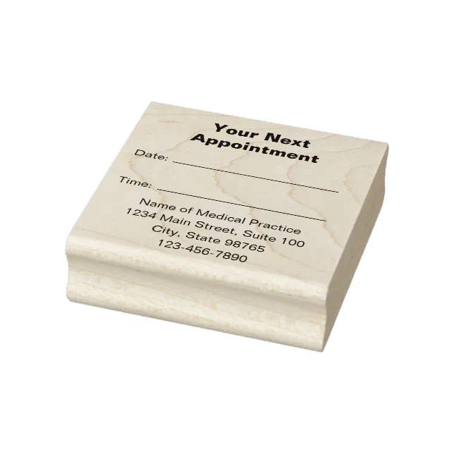 Your Next Appointment Patient Reminder Template Rubber Stamp | Zazzle