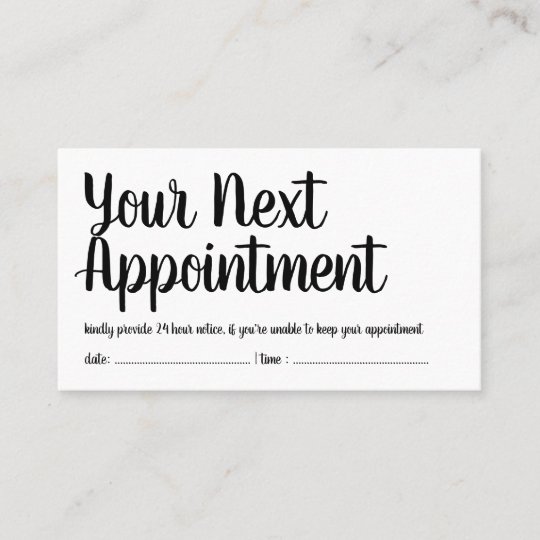 Your Next Appointment - Reminder - Trendy Script | Zazzle.com