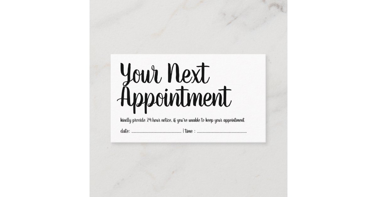 Your Next Appointment - Reminder - Trendy Script | Zazzle