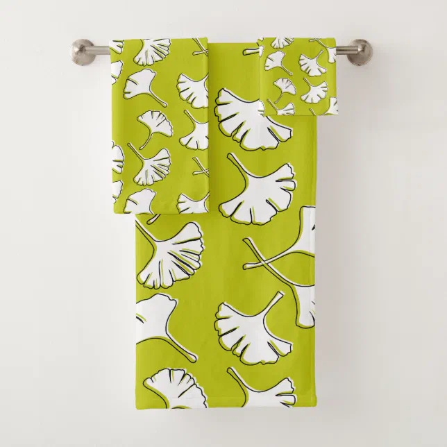 Your Own Color, Ginkgo Modern Print Bath Towel Set | Zazzle