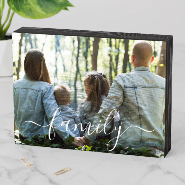 Your Own Custom Personalized Family Photo Wooden Box Sign | Zazzle