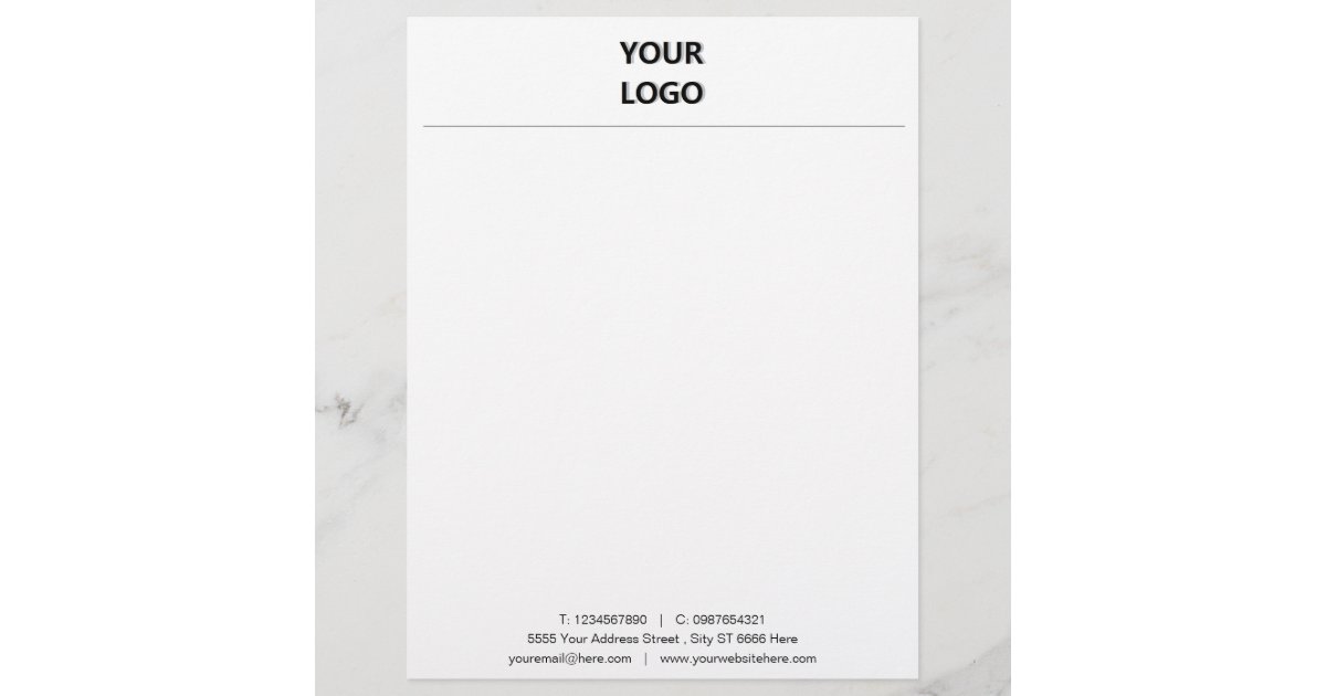 Your Own Design Business Letterhead with Logo | Zazzle