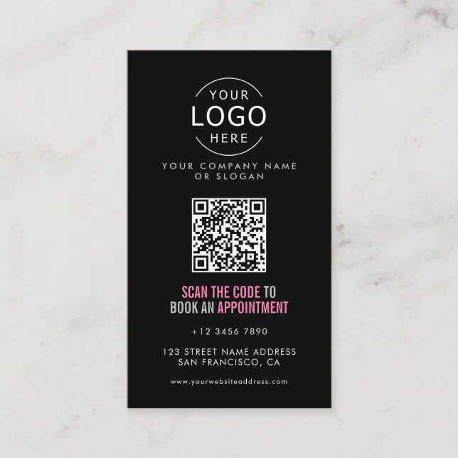 Your Own Logo Beauty Salon QR Code Loyalty & Business Card | Zazzle