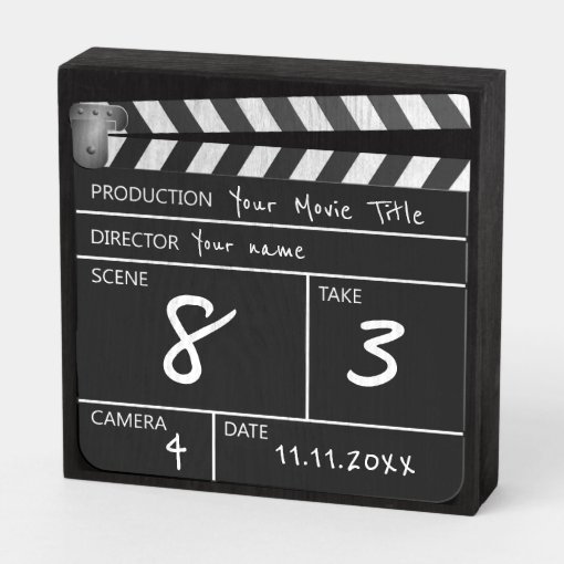 Your Own Personalized Movie Clapboard Wooden Box Sign | Zazzle