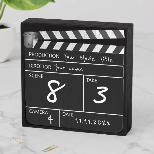 Your Own Personalized Movie Clapboard Wooden Box Sign | Zazzle