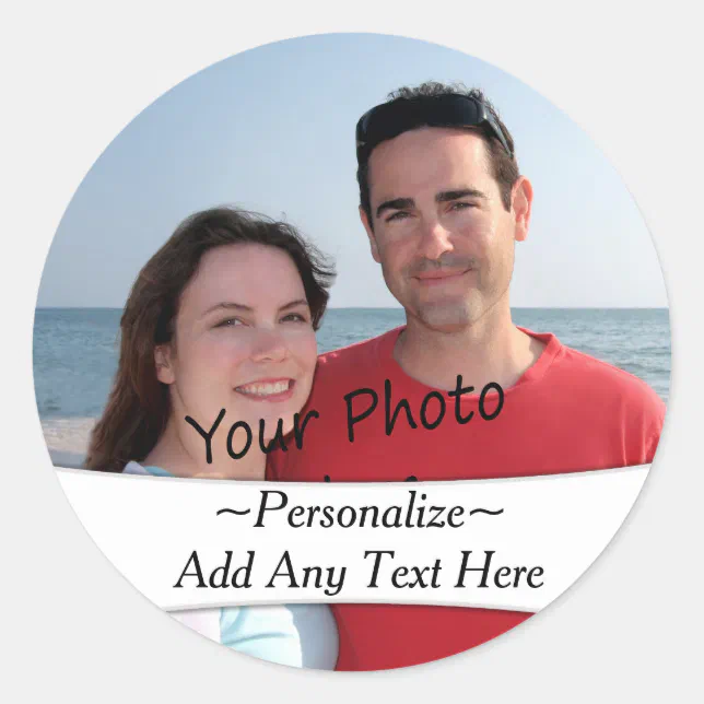 Your Own Photo And Custom Text Stickers | Zazzle