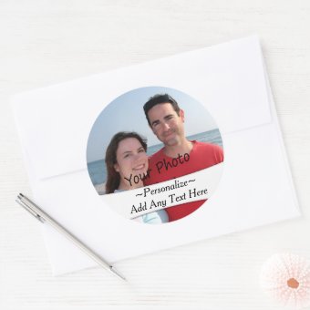 Your Own Photo And Custom Text Stickers | Zazzle