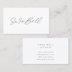 Your Own Signature | Handwritten Upload Minimalist Business Card | Zazzle