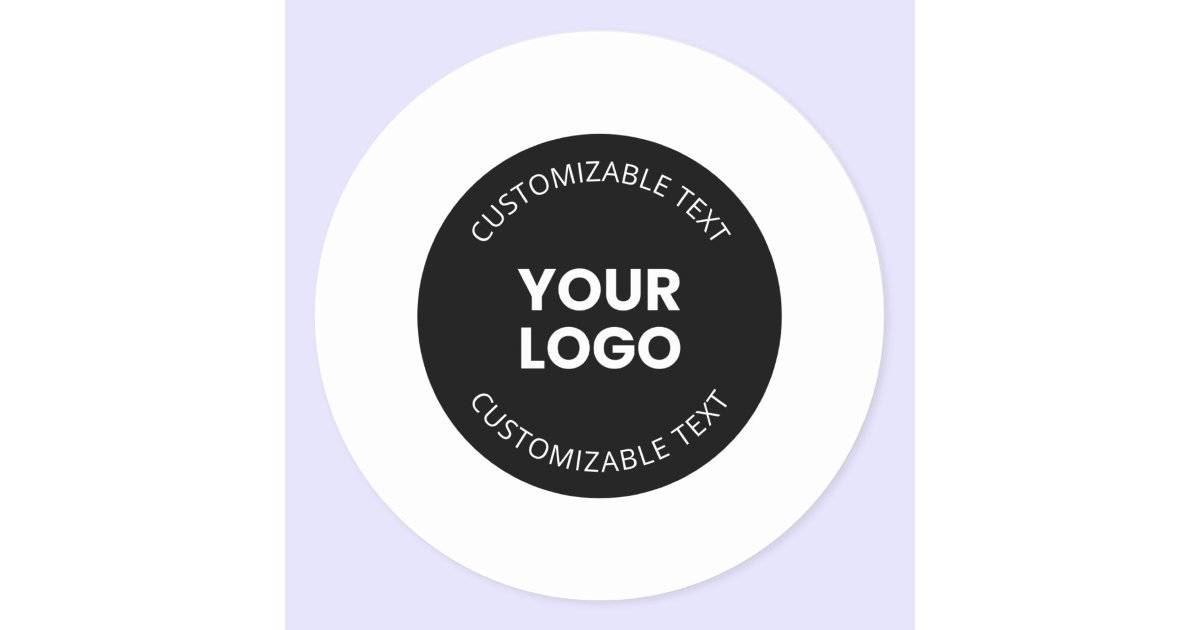 Your Own Uploaded Business Logo w/Editable Text Classic Round Sticker ...
