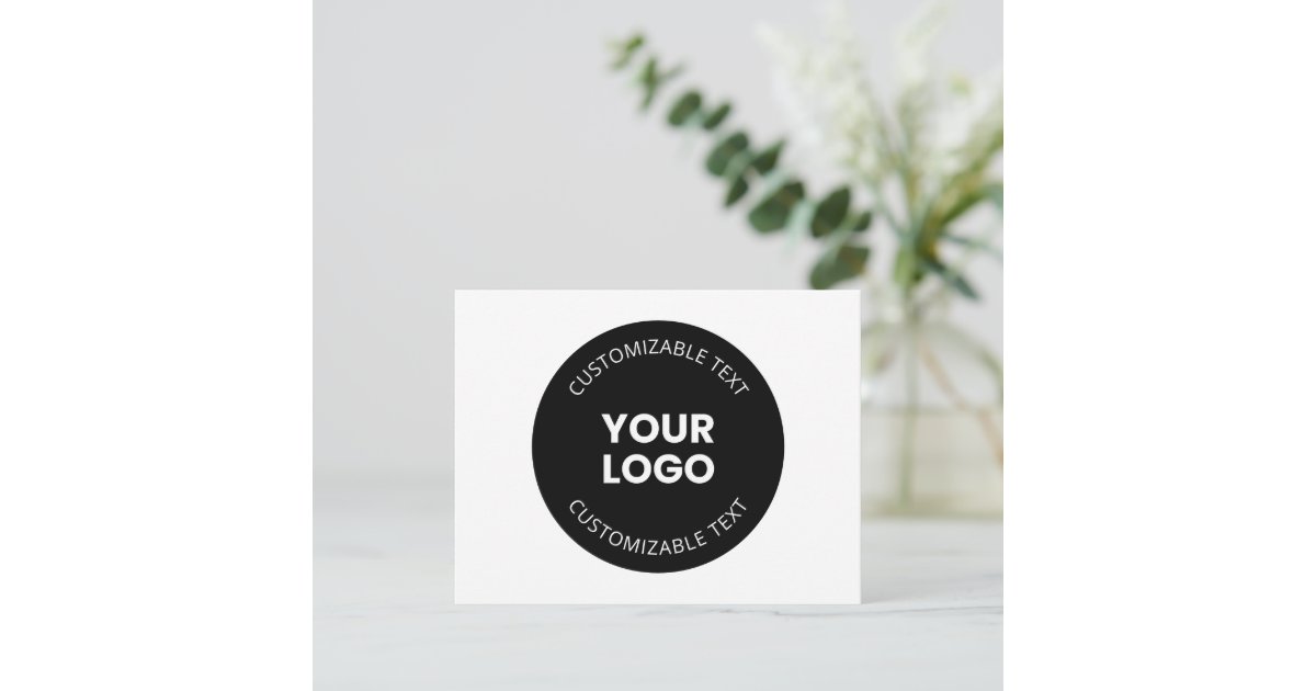 Your Own Uploaded Business Logo w/Editable Text Enclosure Card | Zazzle