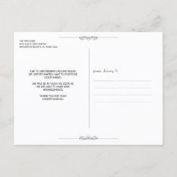 Your Party Event Postponed Handwritten Script Announcement Postcard ...