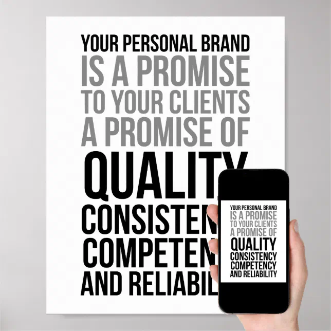 Your Personal Brand Is A Promise To Your Clients Poster | Zazzle