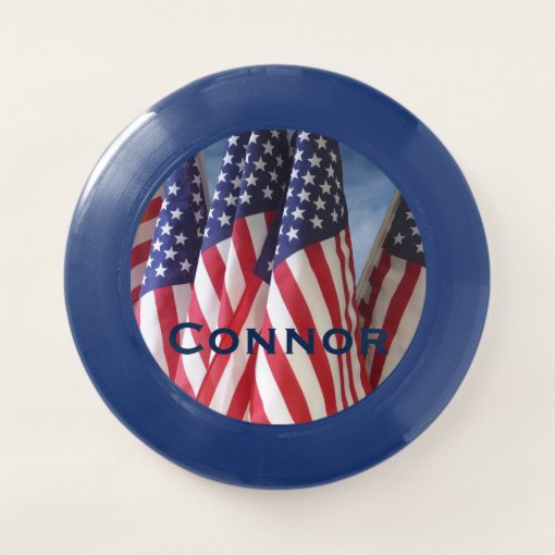 YOUR Personalized Jumbo Name American Flags Wham-O Frisbee | Zazzle