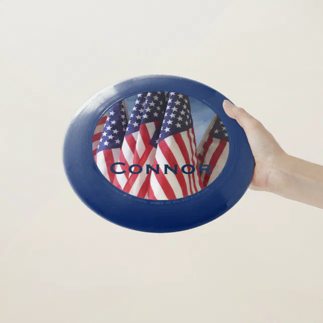 YOUR Personalized Jumbo Name American Flags Wham-O Frisbee | Zazzle