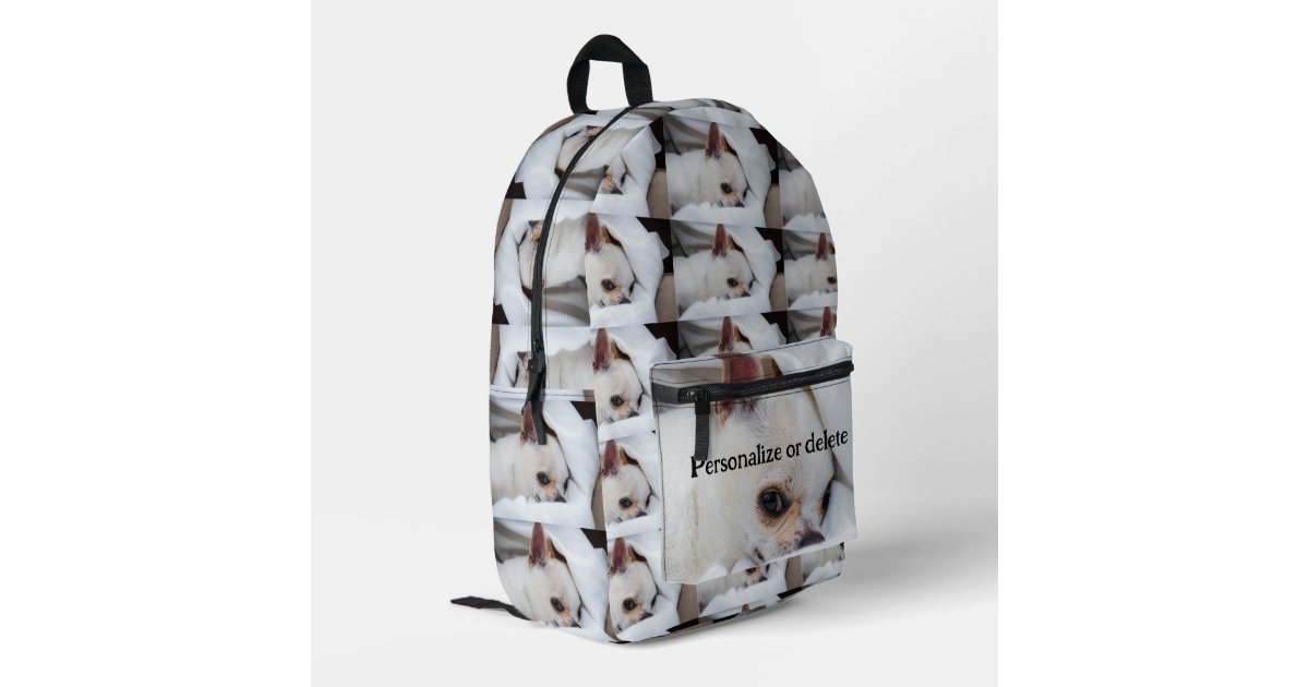 Your pet dog custom five photos personalized text printed backpack | Zazzle