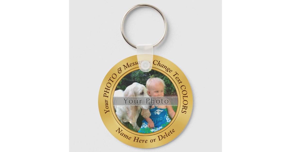 Your PHOTO and TEXT Custom Keychains in Bulk | Zazzle