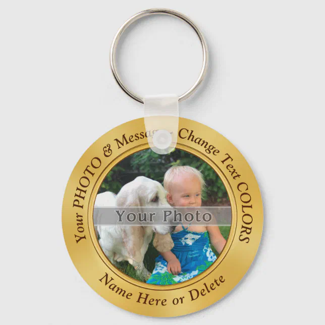 Your PHOTO and TEXT Custom Keychains in Bulk | Zazzle
