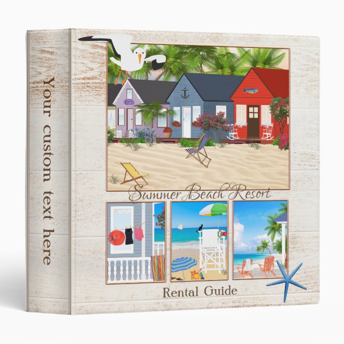 Your Photo Beach Rental Guide Binder | Zazzle.com