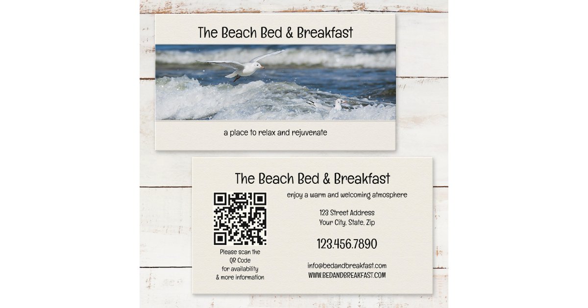 Your Photo Bed and Breakfast Beach Business Card | Zazzle