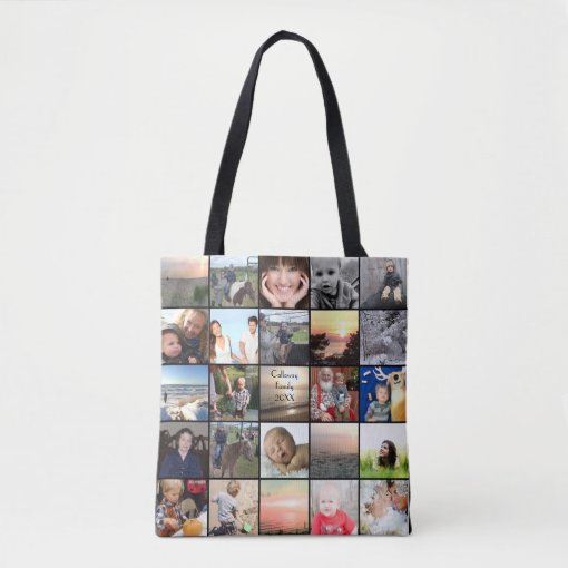 Your Photo Collage Pattern Tote Bag | Zazzle