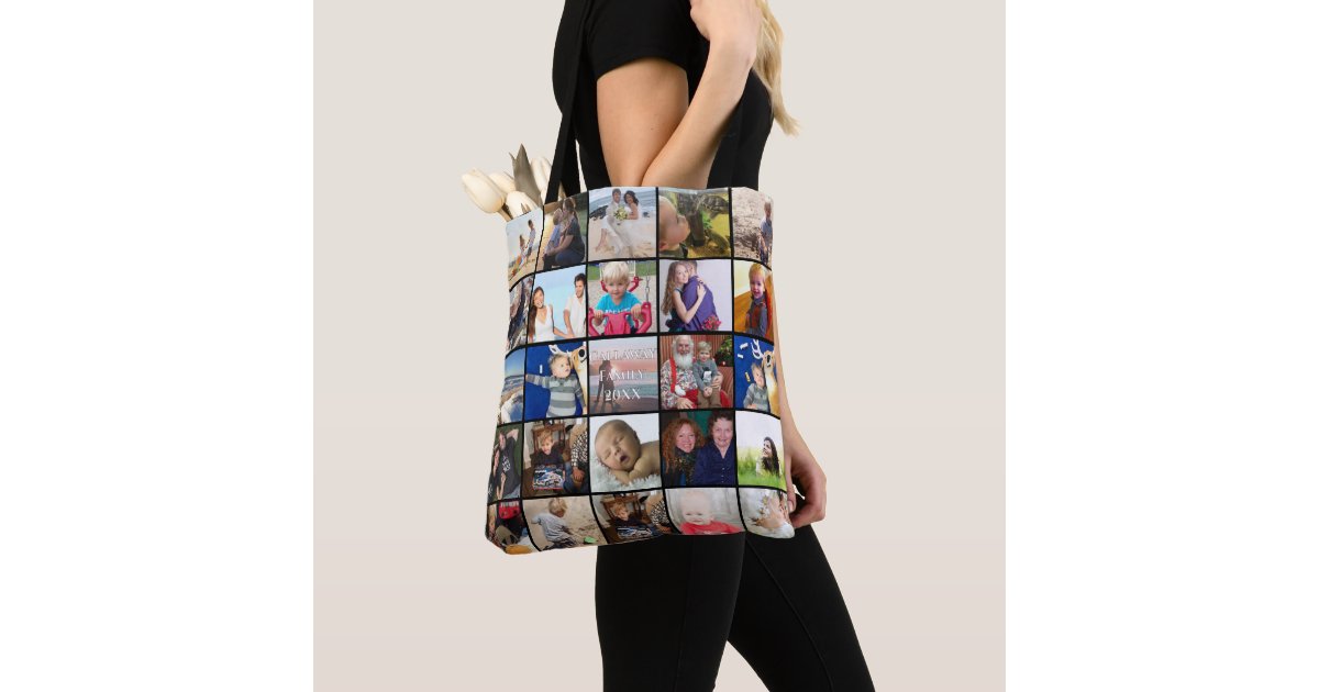 Your Photo Collage Pattern Tote Bag | Zazzle