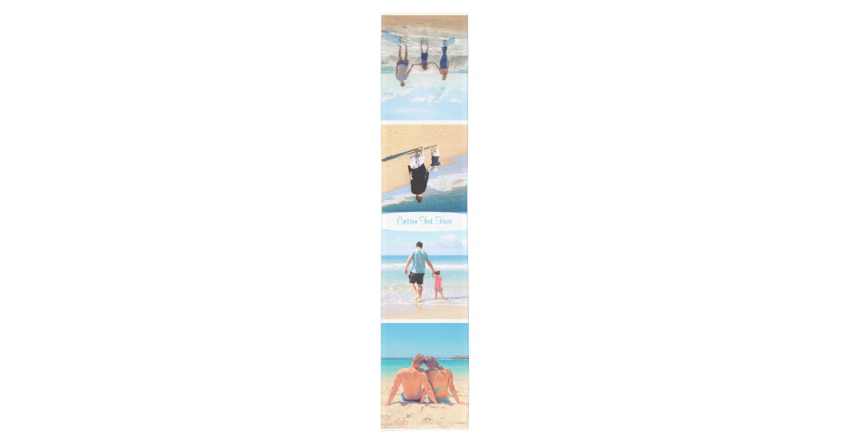 Your Photo Collage Table Runner with Custom Text | Zazzle