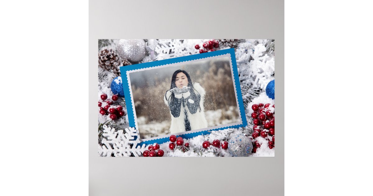 YOUR PHOTO custom Christmas poster | Zazzle