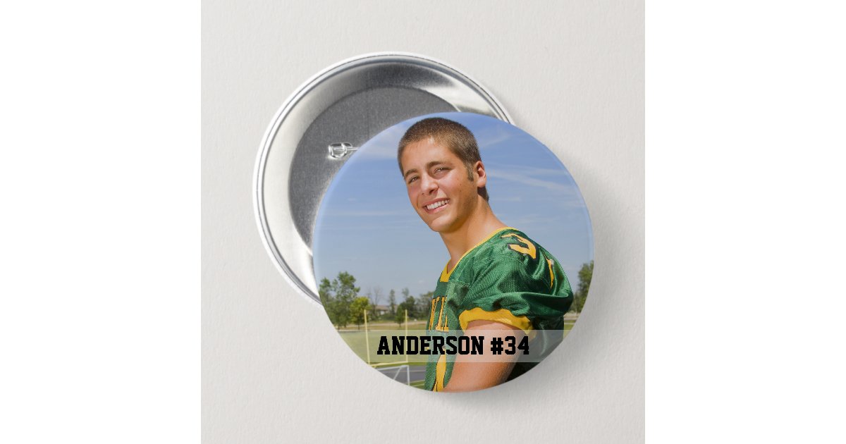 Your Photo Custom Football or Your Sport Round Button | Zazzle.com