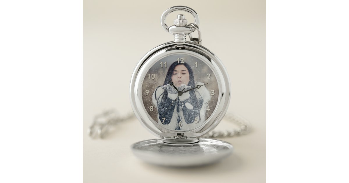 YOUR PHOTO custom pocket watch | Zazzle