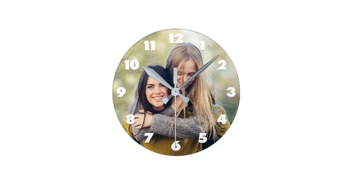 YOUR PHOTO custom wall clock | Zazzle