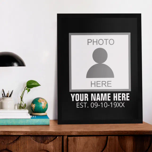 Your Photo Here Name and Age Poster | Zazzle