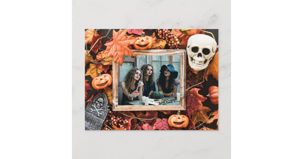 YOUR PHOTO in a Halloween Frame postcard | Zazzle