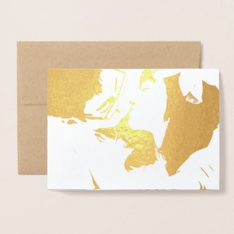 Your Photo in Real Gold Foil Wedding Invitations | Zazzle