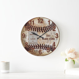 Your Photo, Logo Personalized Baseball Wall Clock | Zazzle